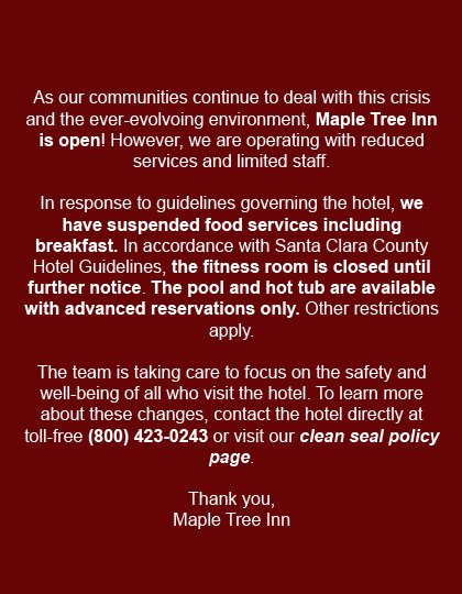 Maple Tree Inn of Silicon Valley | Sunnyvale CA Hotels